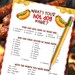 What's Your Hot Dog Name Game Personalized Bratwurst Party Activity for ...