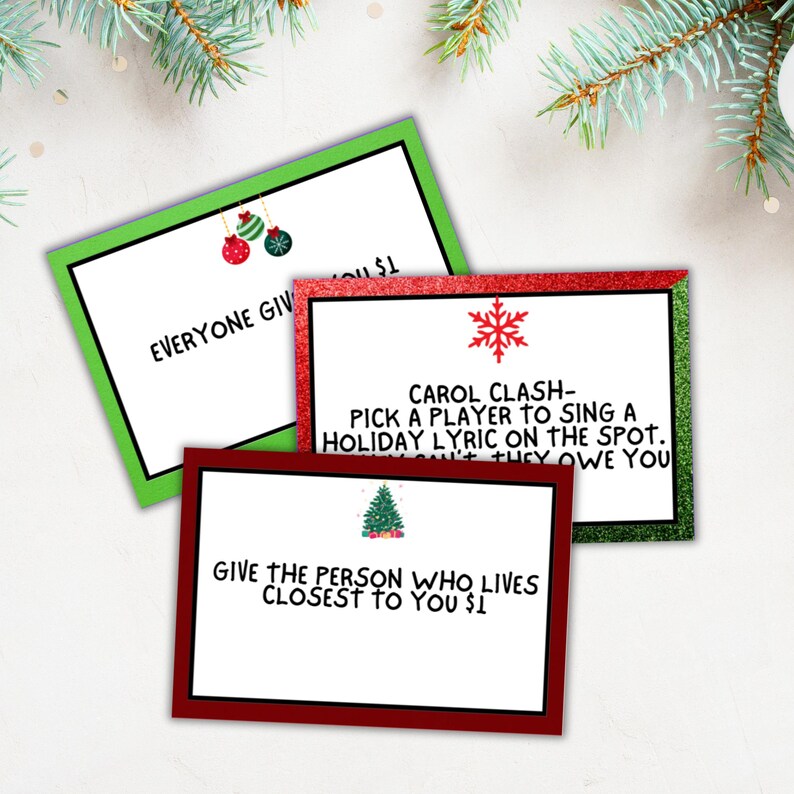 Naughty or Nice Christmas Dollar Game – Printable Holiday Party Card ...