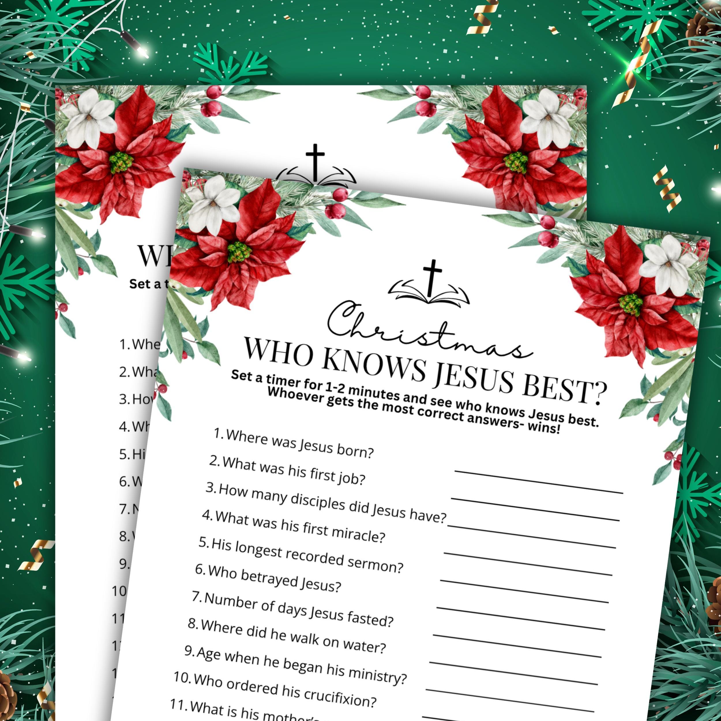 Christmas Bible Trivia Game: Women's Ministry Holiday Party (printable ...