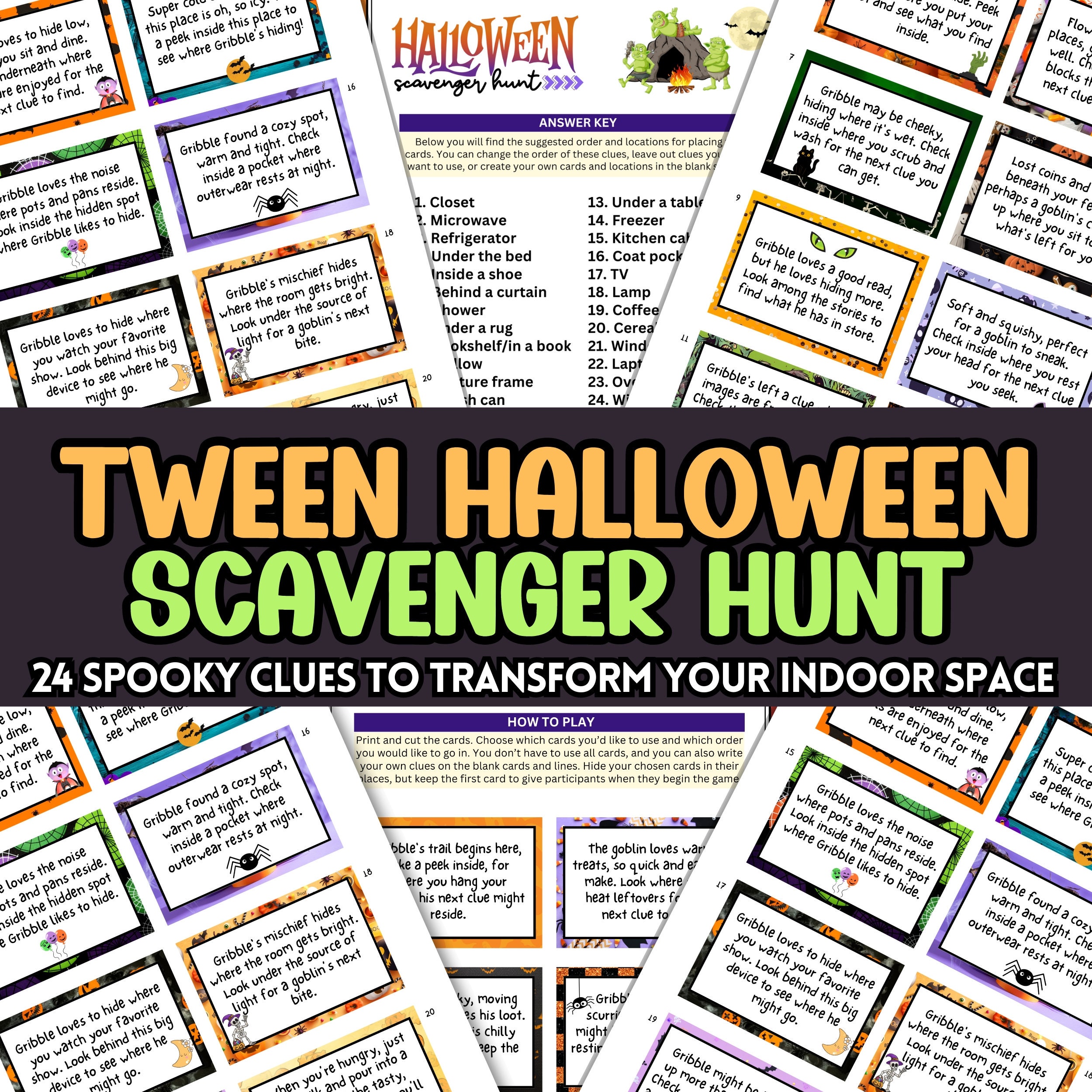 Halloween Scavenger Hunt: Spooky Clue Game for Tweens (PDF) - Etsy