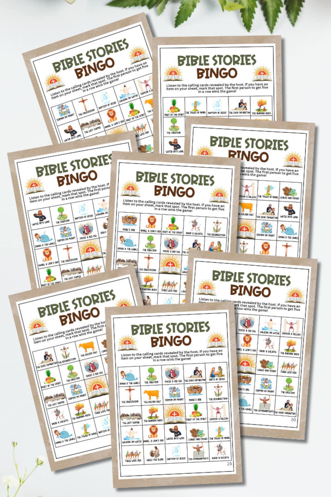 Bible Stories Bingo Game: Sunday School, VBS (digital Download) - Etsy