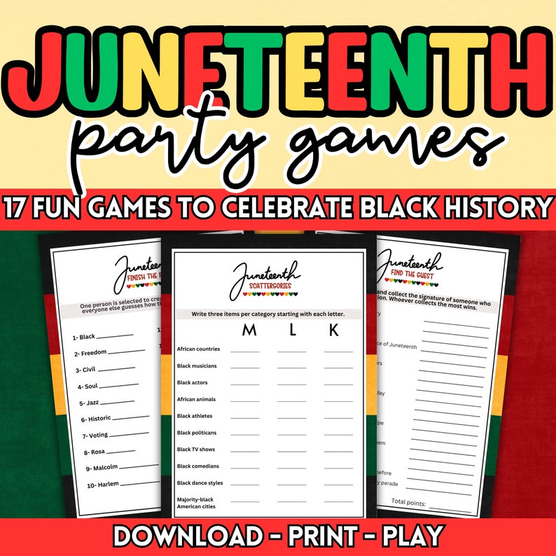 Juneteenth Games Bundle of Trivia Questions and Word Puzzle Activities ...