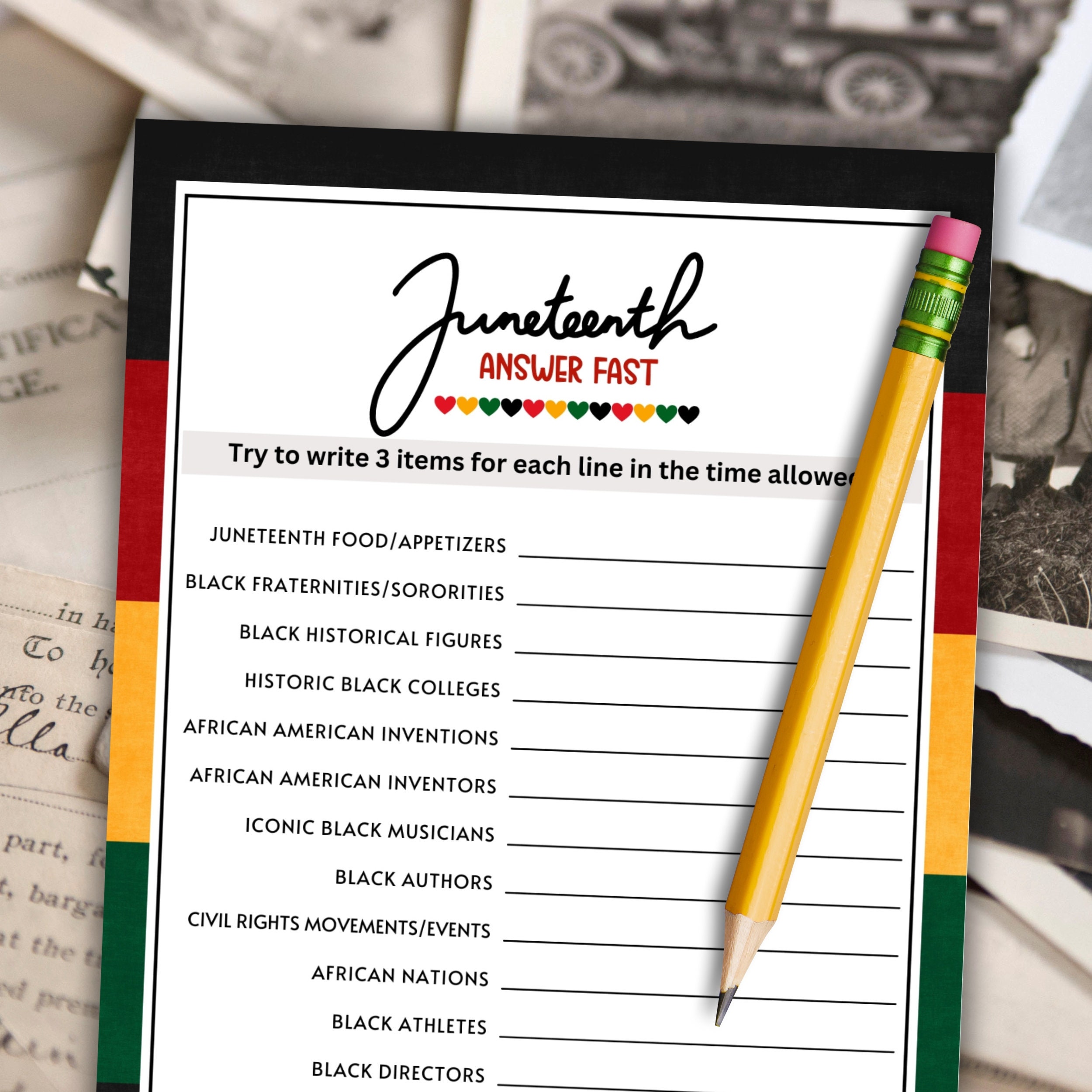 Juneteenth and Black History Month Word Puzzle Game Think Quick Answer ...