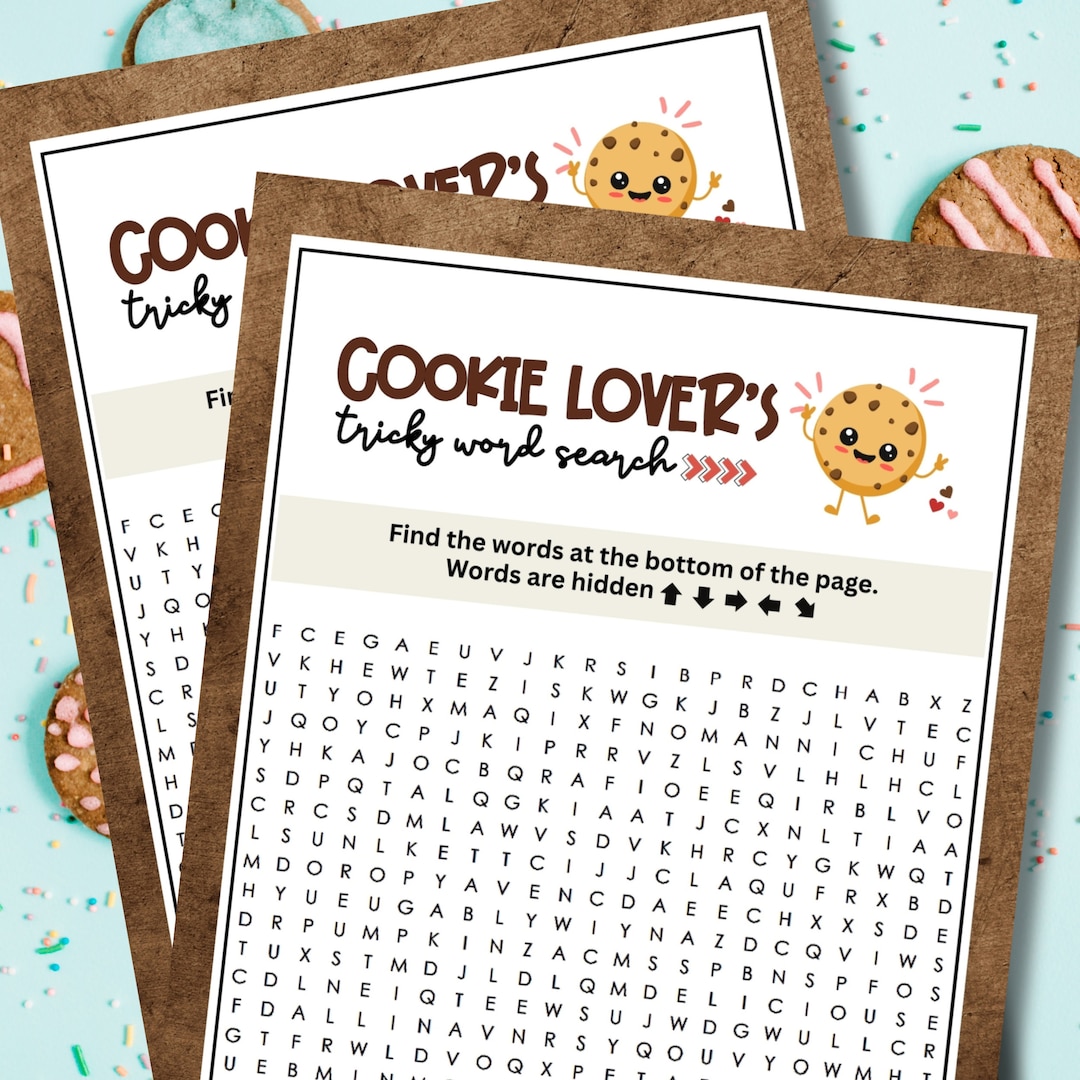 Cookies Tricky Word Search Challenging for Adults and Older Teens ...