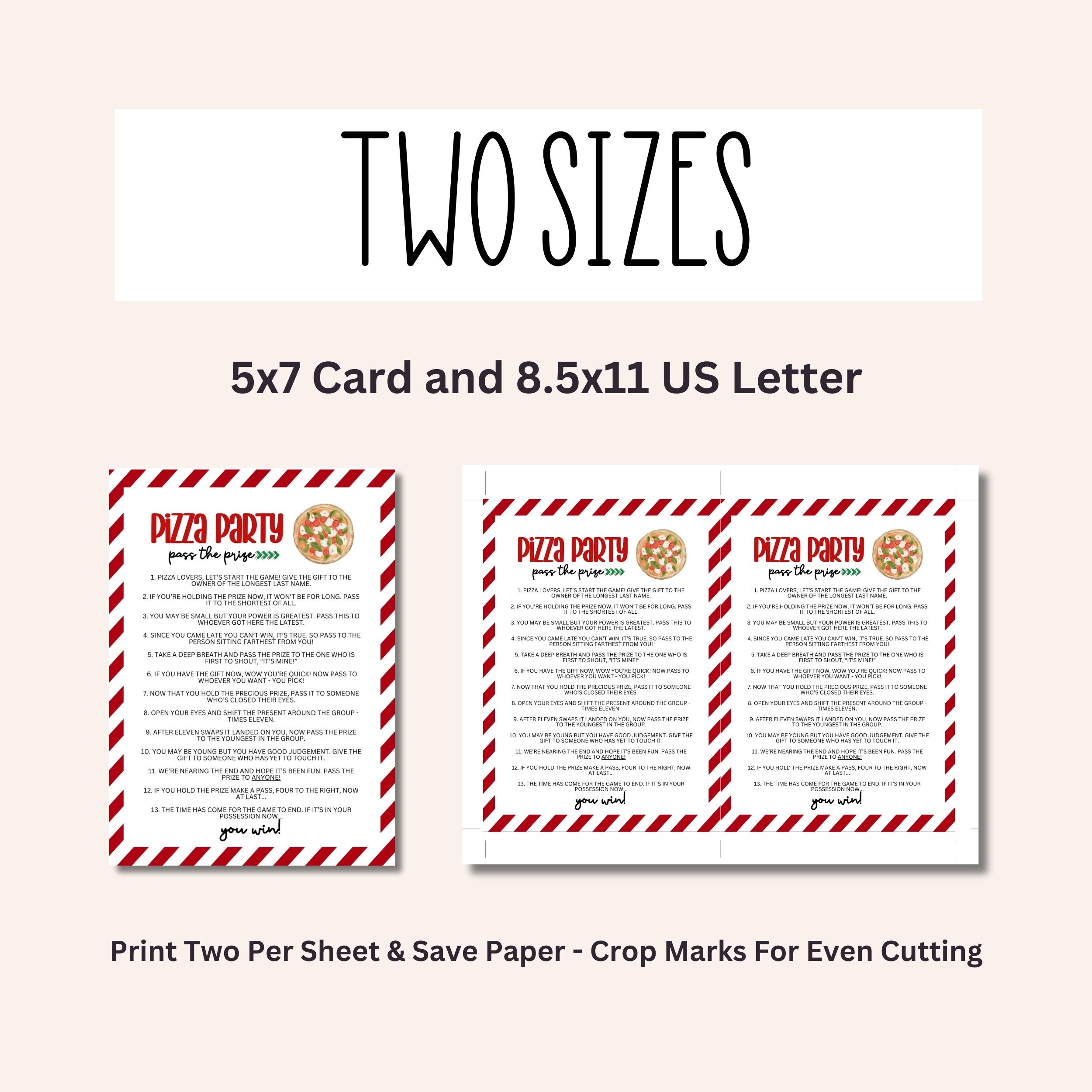 Pizza Party Pass the Prize Left Right Indoor Outdoor Game Activity ...