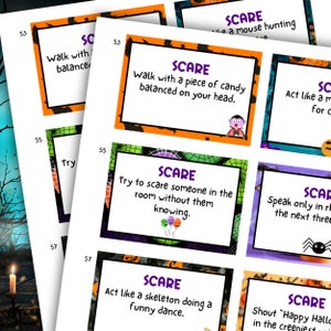 Halloween Truth or Scare Printable Party Game Dare Questions Spooky ...