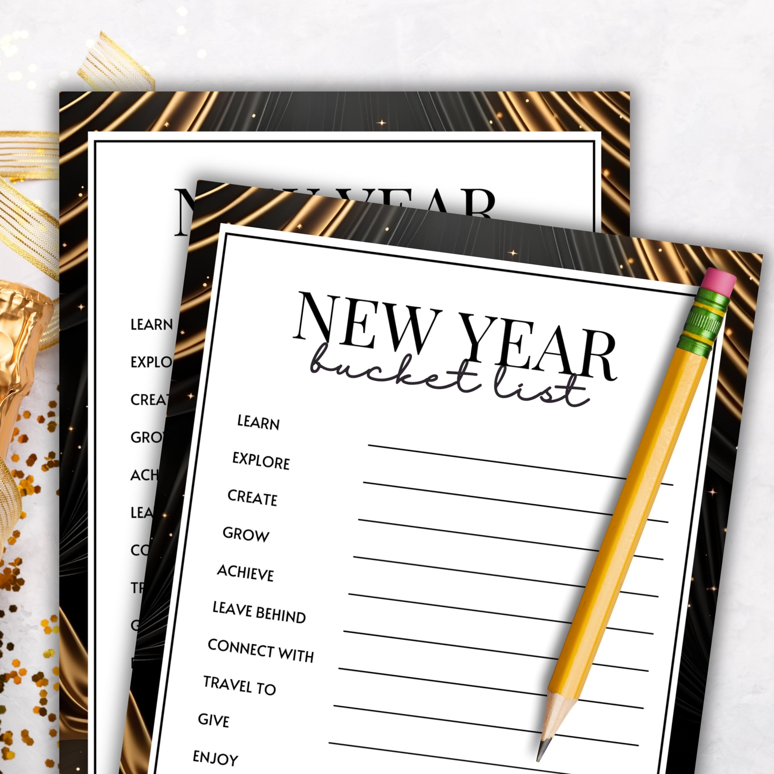 New Year's Eve Bucket List Activity Sheet (PDF) - Etsy