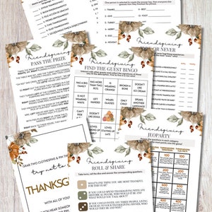 Friendsgiving Party Game Bundle Minimalist Easy Fun for Thanksgiving ...
