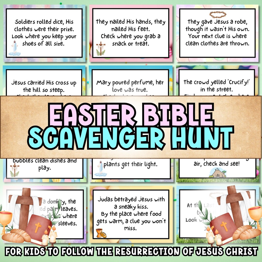 Easter Bible Scavenger Hunt Printable, Engaging Church Activity for ...