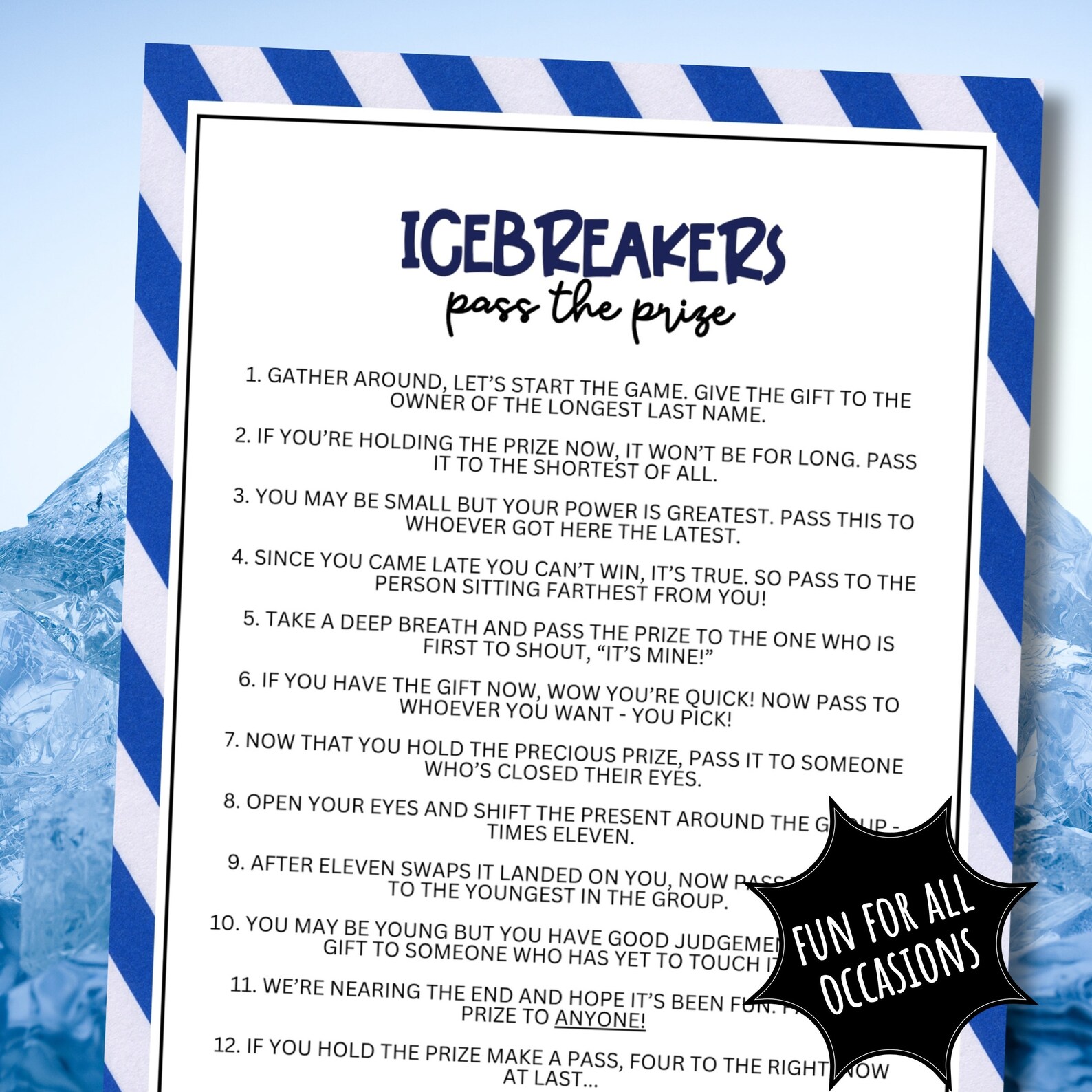 Pass the Prize Icebreaker Game: Fun Office Party Activity (digital ...