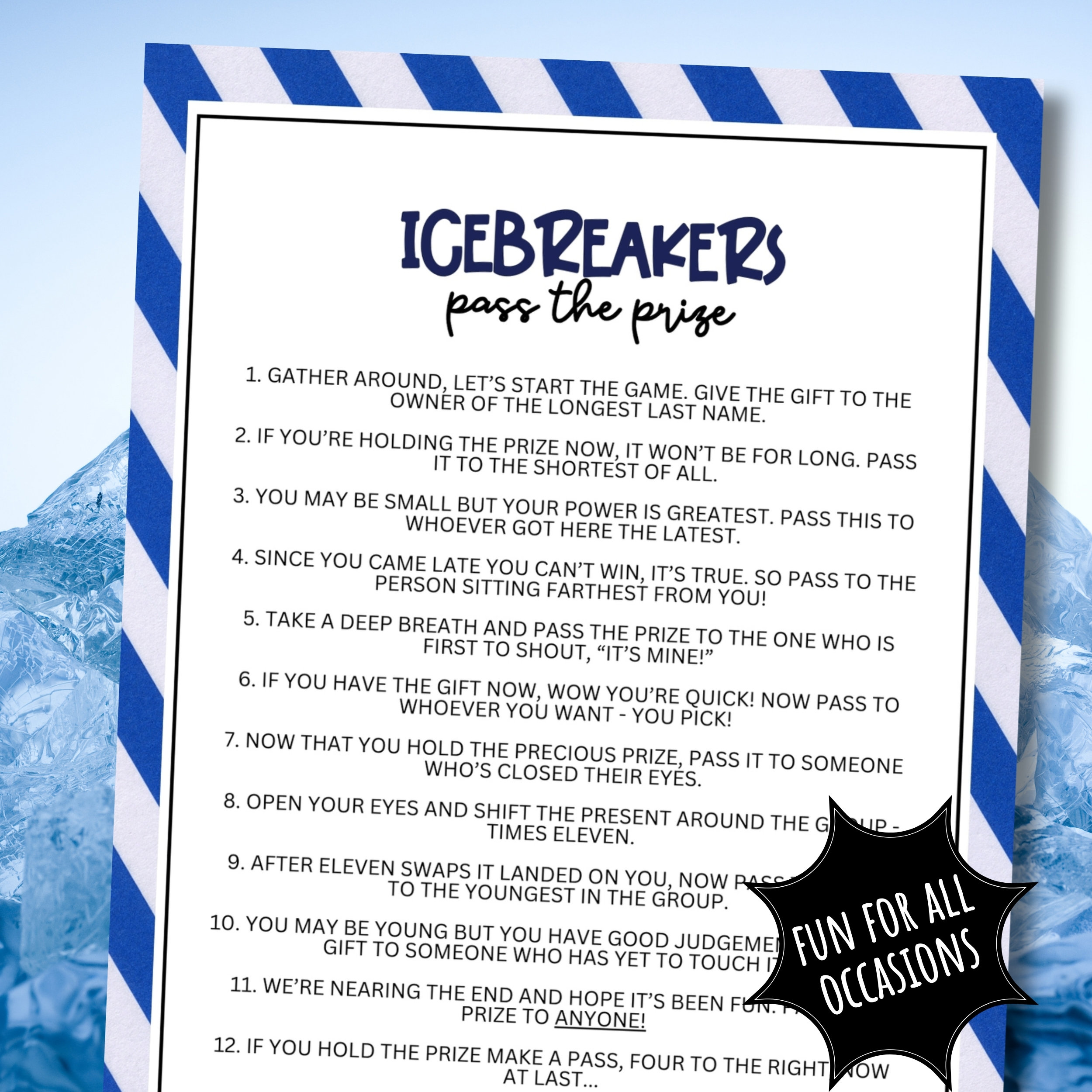 Icebreaker Pass the Prize Left Right Indoor Outdoor Game Activity Ideas ...