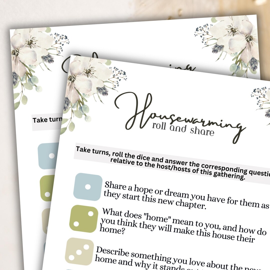 Housewarming Roll and Share Game: Get-to-know-you Activity (PDF) - Etsy