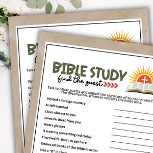Bible Study Find Your Guest Printable Icebreaker Game for Sunday School ...