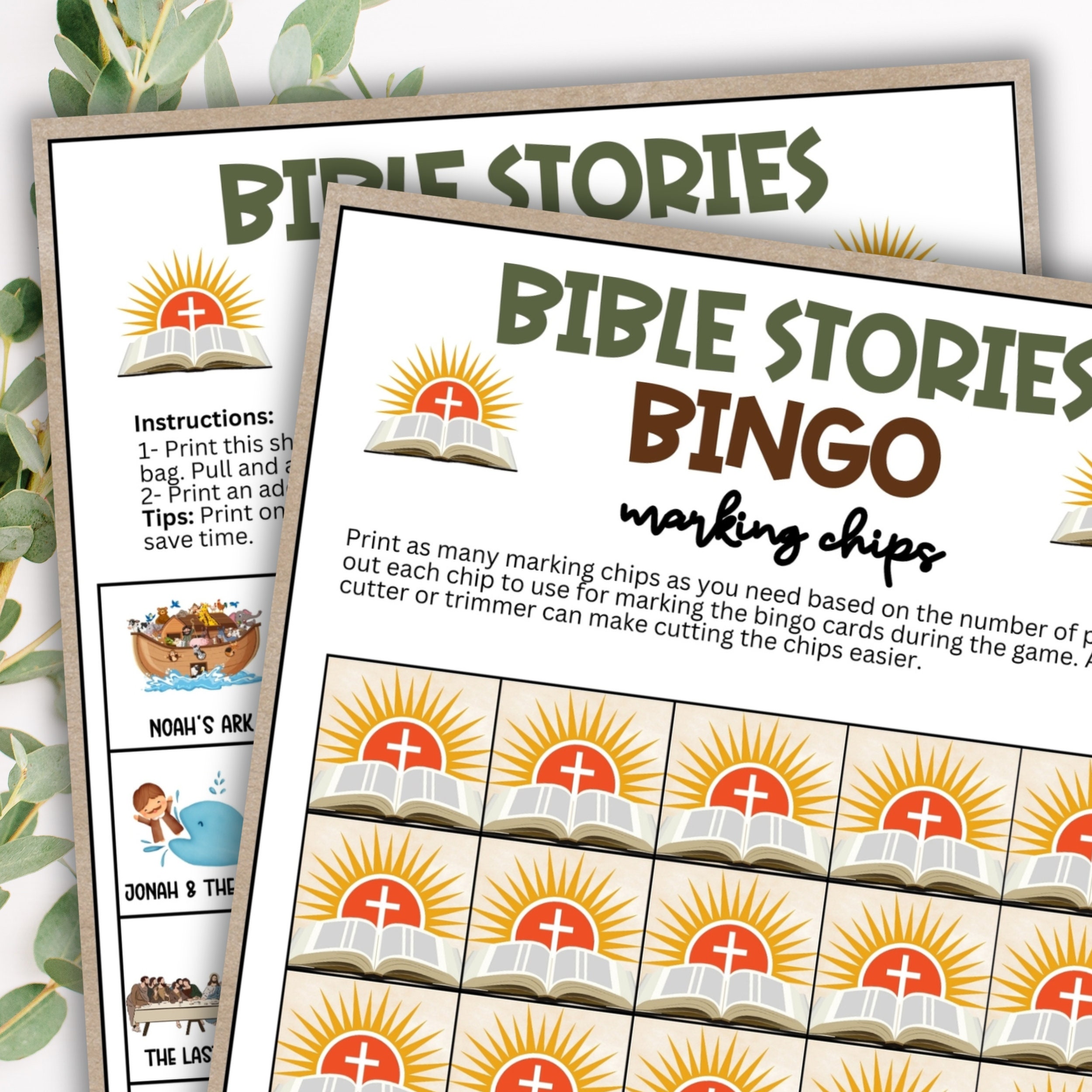 Bible Stories Bingo Game: Sunday School, VBS (digital Download) - Etsy
