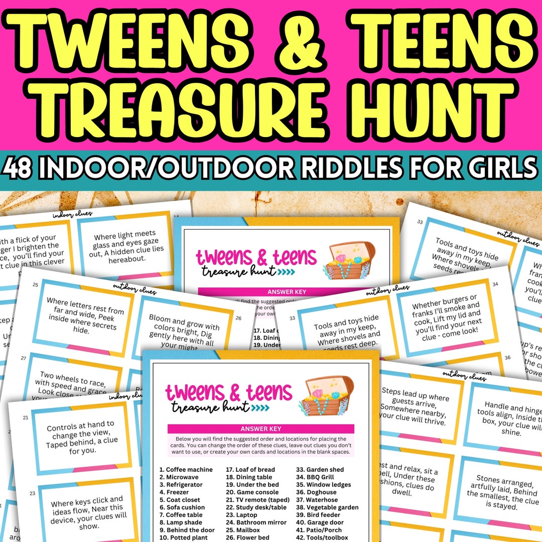 Tween Scavenger Hunt Puzzles Outdoor and Indoor for Teenage Girls and ...