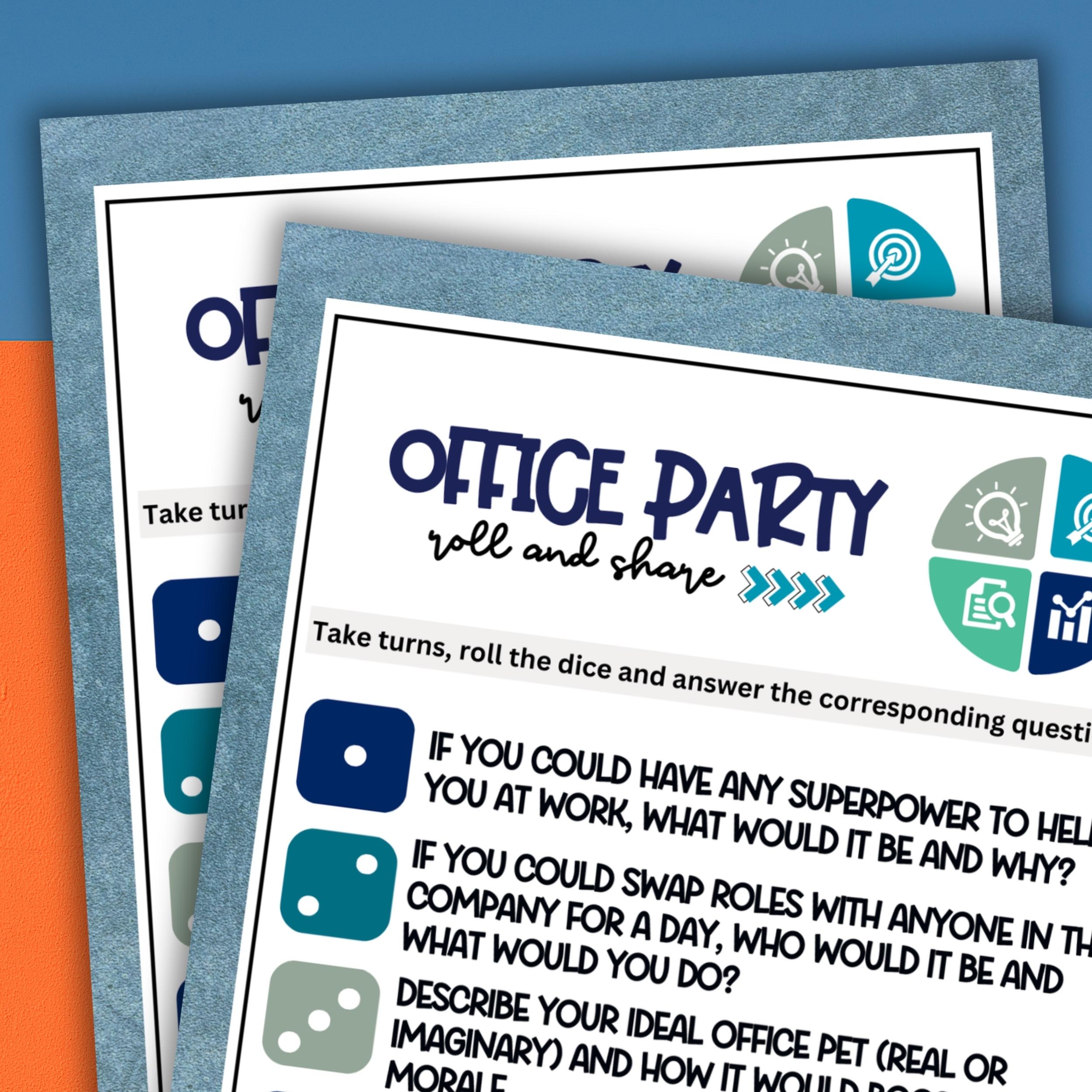 Office Work Party Roll and Share Dice Game Icebreaker Mix Mingle Game ...
