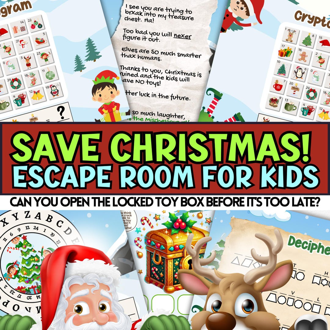 Christmas Escape Room Kit: Elf's Mystery Toy Box (PDF Printable) - Etsy