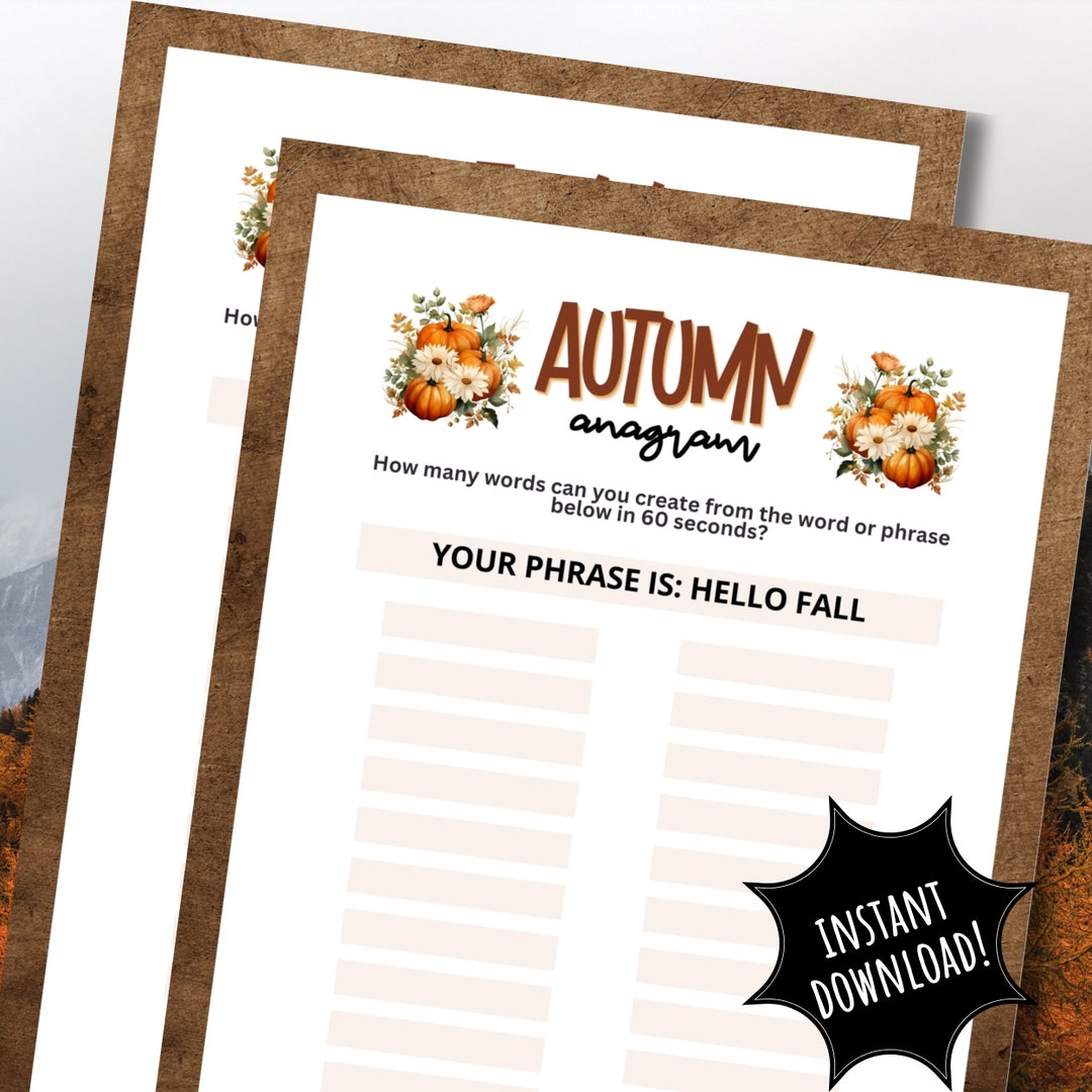 Fall Games for Seniors Kids Adults and Office Work Party - Autumn ...
