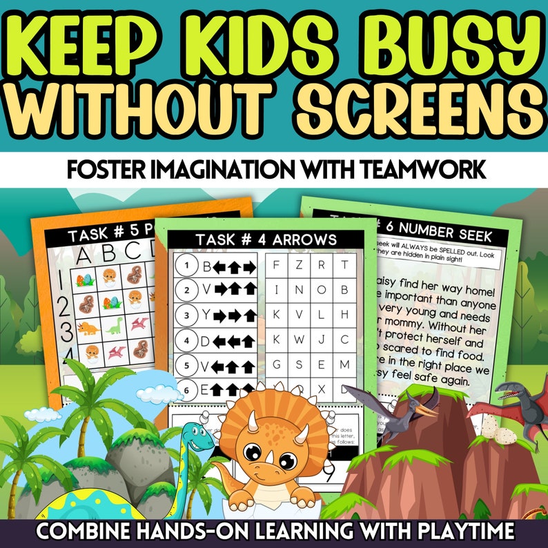 Dinosaur Escape Room Kit Kids Printable Birthday Party Activity ...