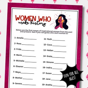 Women's History Month Games - International Women Celebration - Guess ...