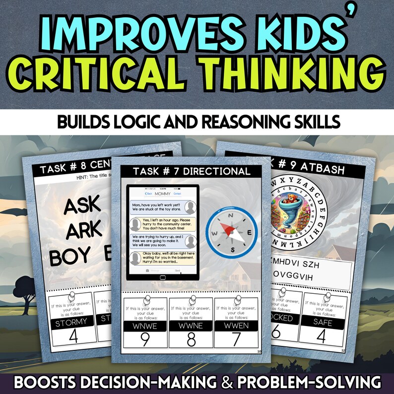 Tornado Escape Room Kit: Boys' Birthday Party Game (ages 6-9 ...