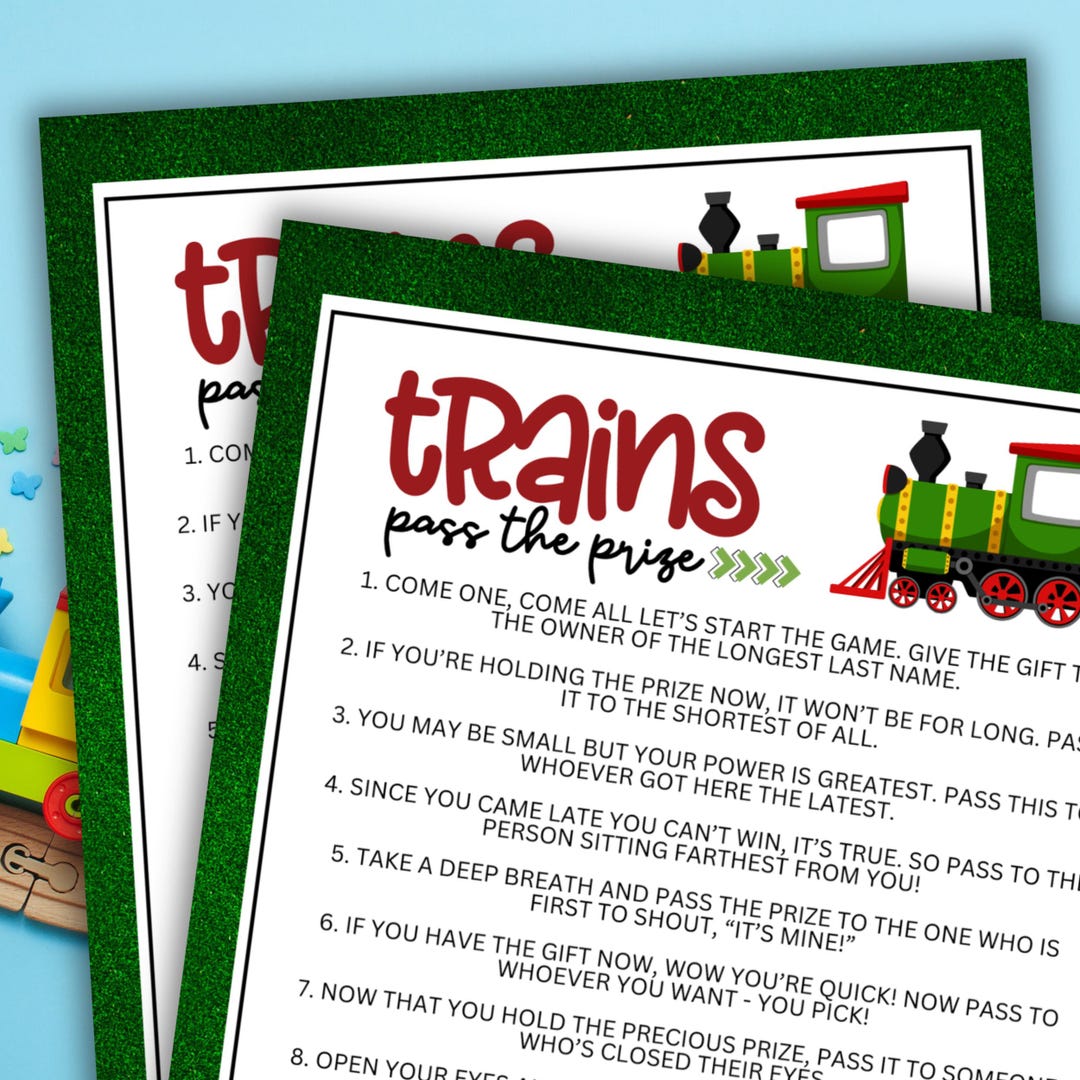 Train Birthday Party Game: Pass the Prize Activity (PDF Download) - Etsy