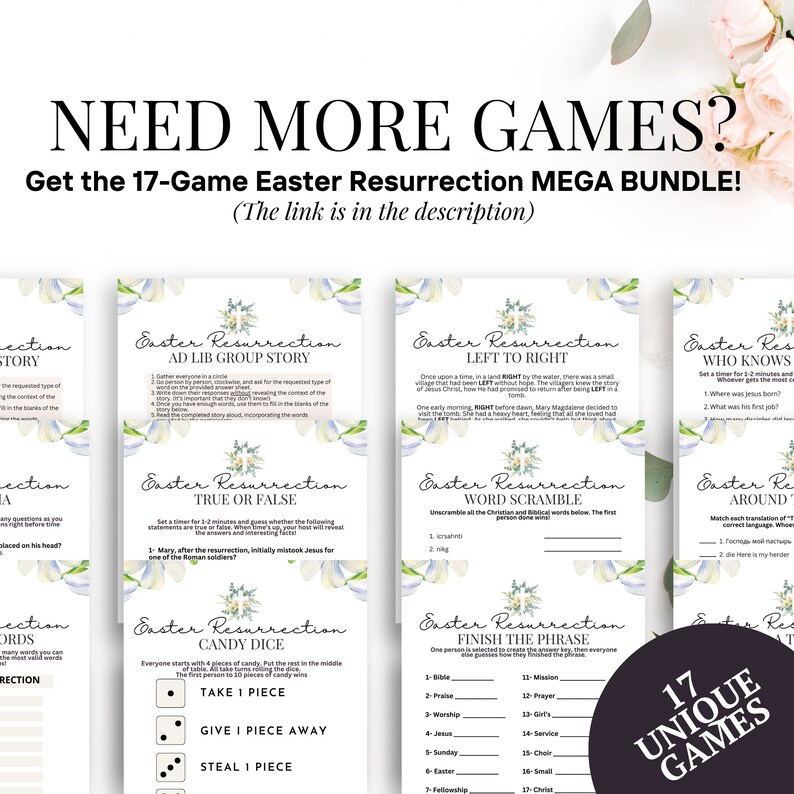 Who Knows Jesus Best Easter Sunday Trivia Question Game to Mix and ...