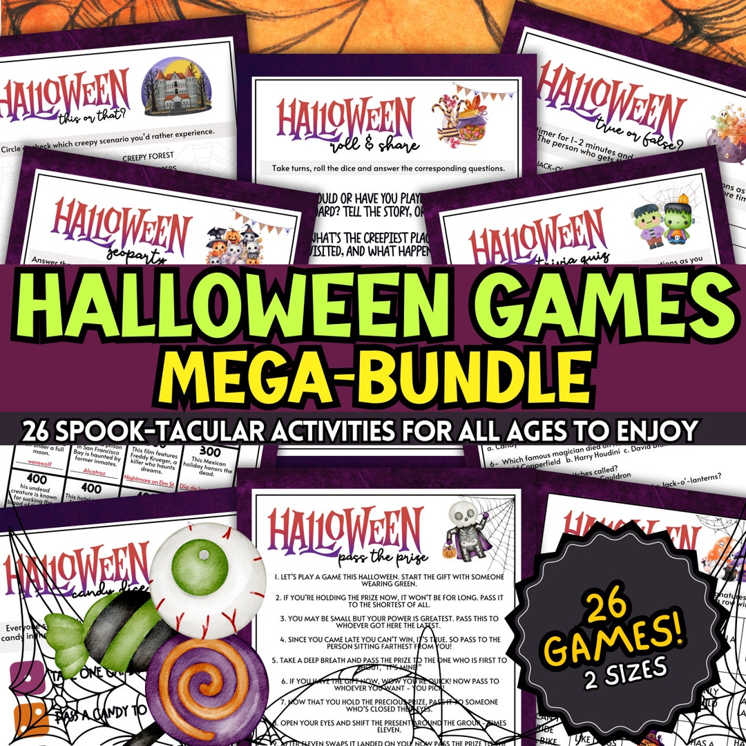 Halloween Game Bundle: 26 Spooky Printable Games (PDF) - Etsy