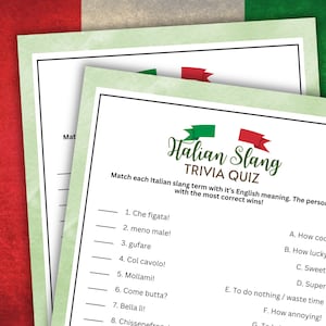 Italian Slang Trivia Game: Language Learning Activity (PDF) - Etsy