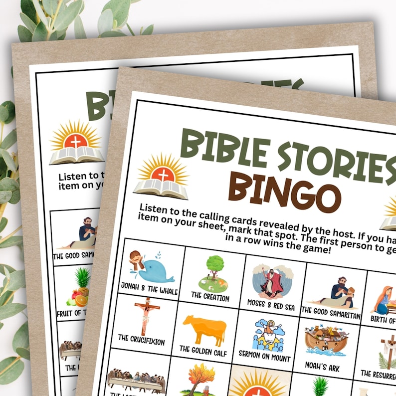 Bible Stories Bingo Game: Sunday School, VBS (digital Download) - Etsy