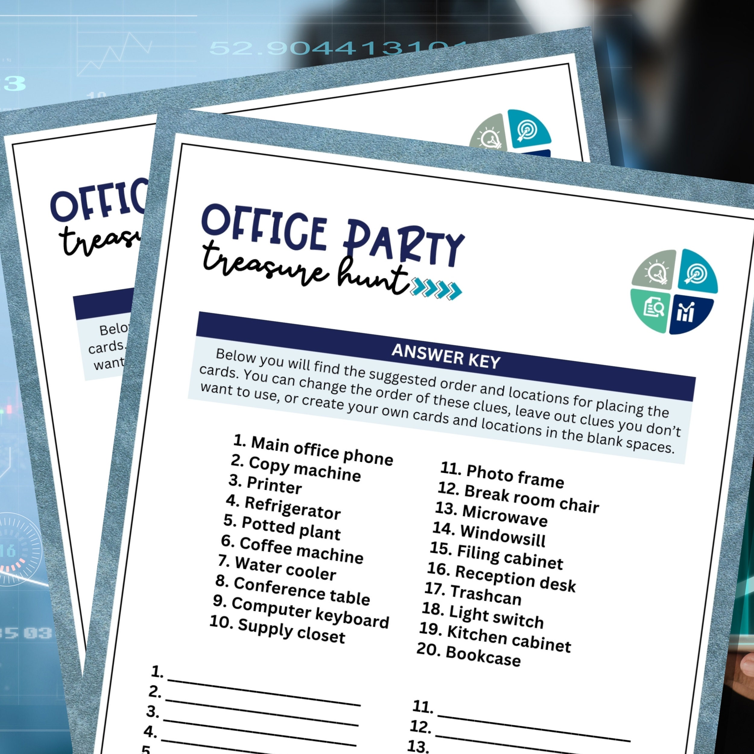 Office Party Scavenger Hunt: Printable Treasure Search (PDF) - Etsy