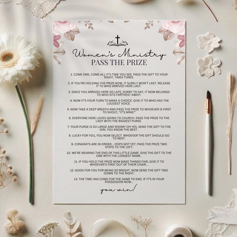 Women's Ministry Game: Pass the Prize Poem (printable PDF) - Etsy