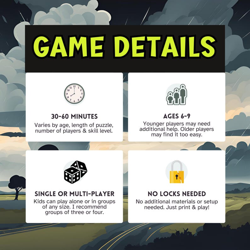 Tornado Escape Room Kit: Boys' Birthday Party Game (ages 6-9 ...