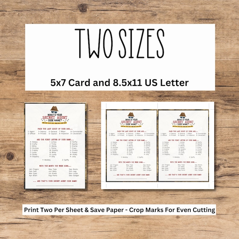 Secret Agent Name Game: Spy Party Activity (printable) - Etsy