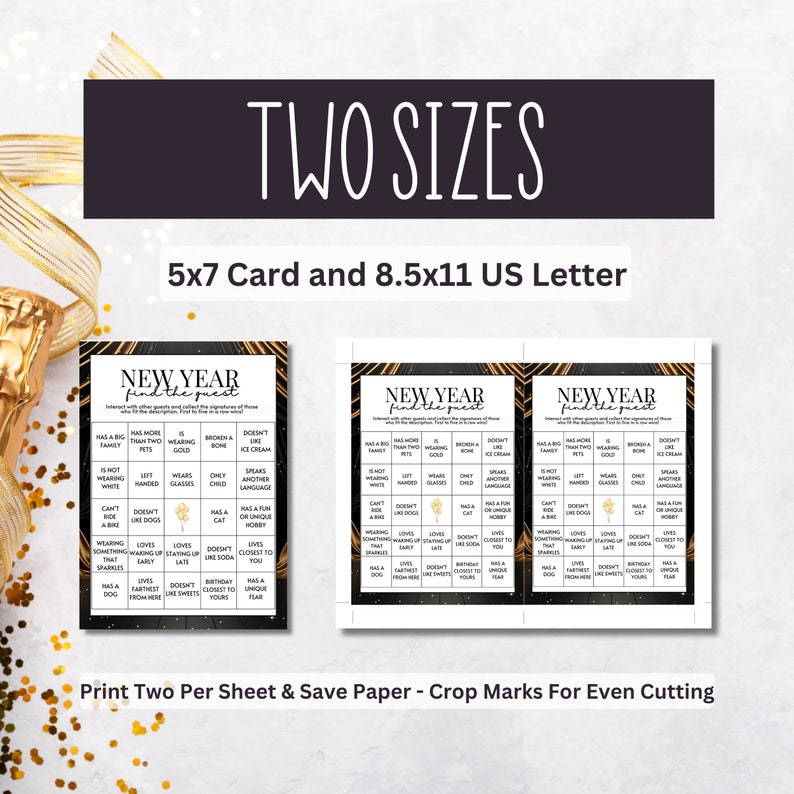 New Year's Eve Find the Guest BINGO Meet Someone Person Who Icebreaker ...