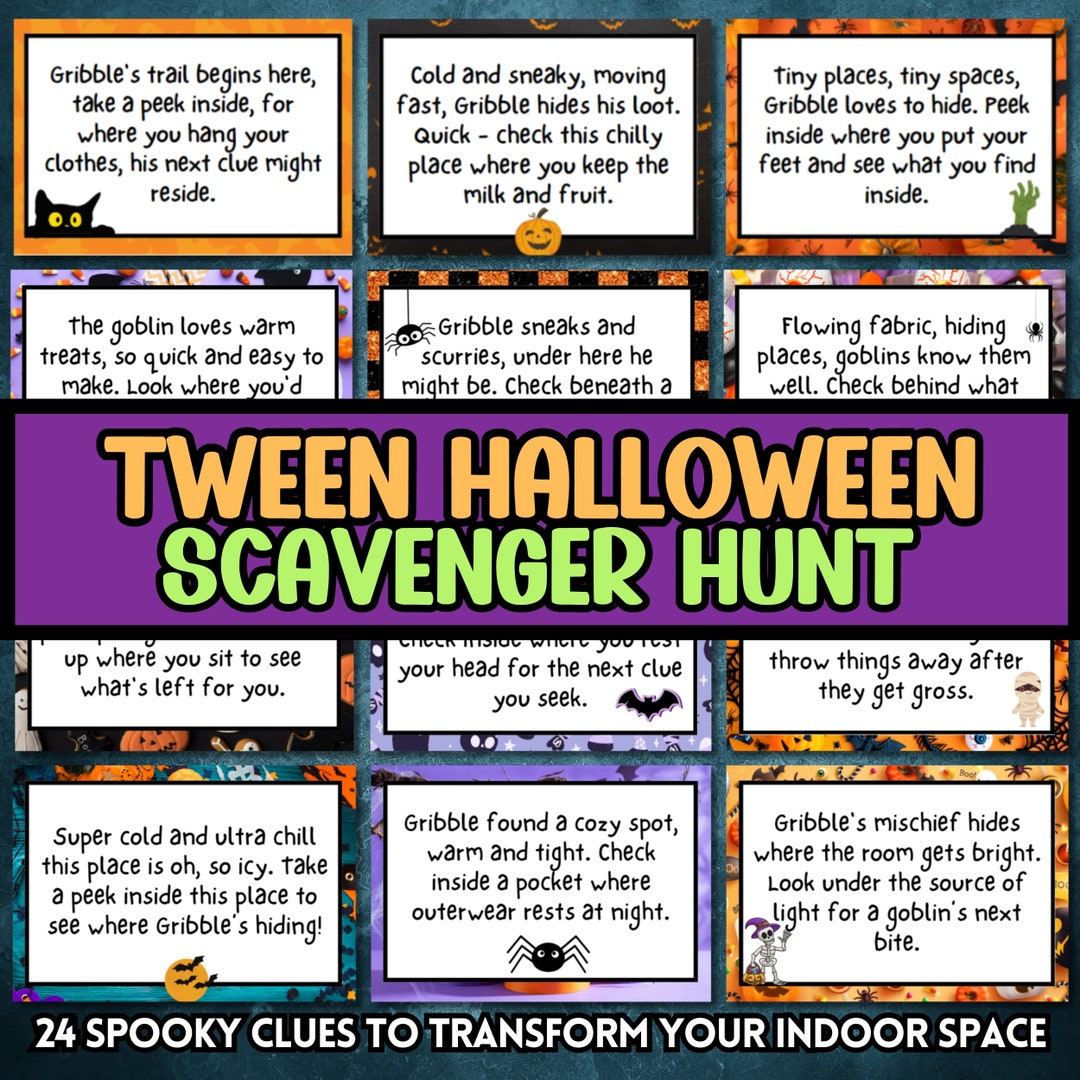 Halloween Scavenger Hunt: Spooky Clue Game for Tweens (PDF) - Etsy