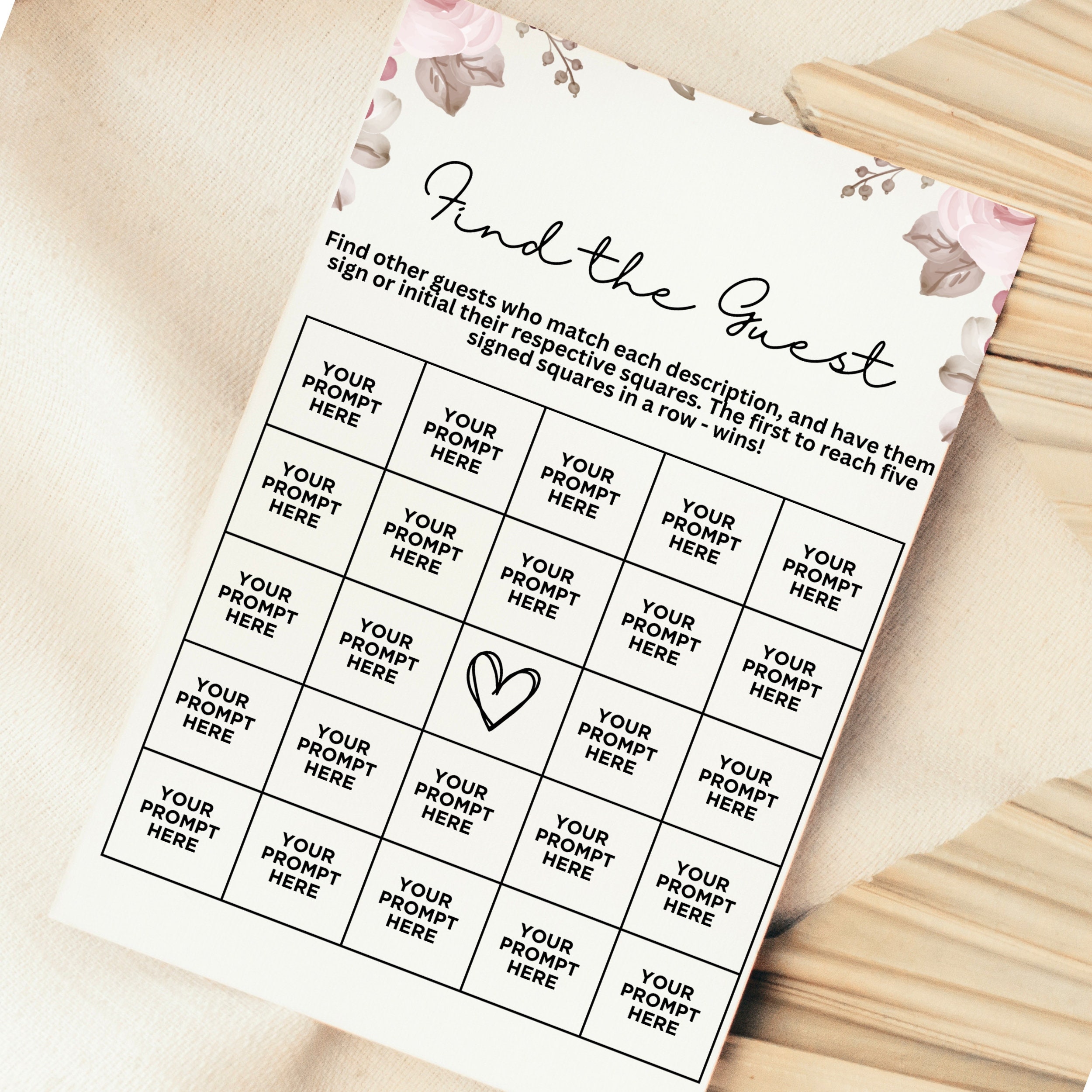 Editable Find the Guest Bingo Icebreaker: Mix & Mingle Game (PDF) - Etsy