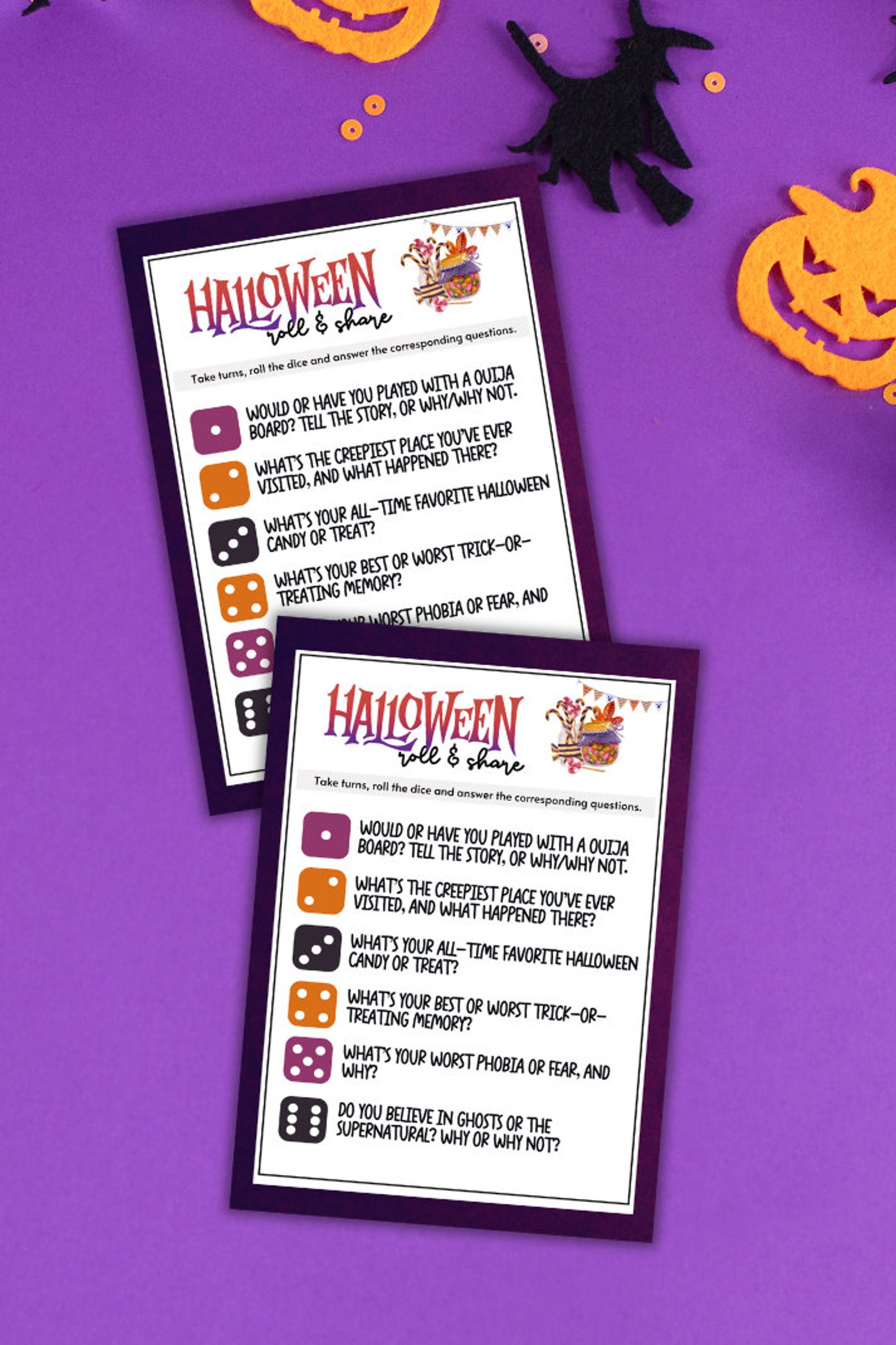 Halloween Roll and Share Dice Game Unveil Spooky Secrets of Friends ...