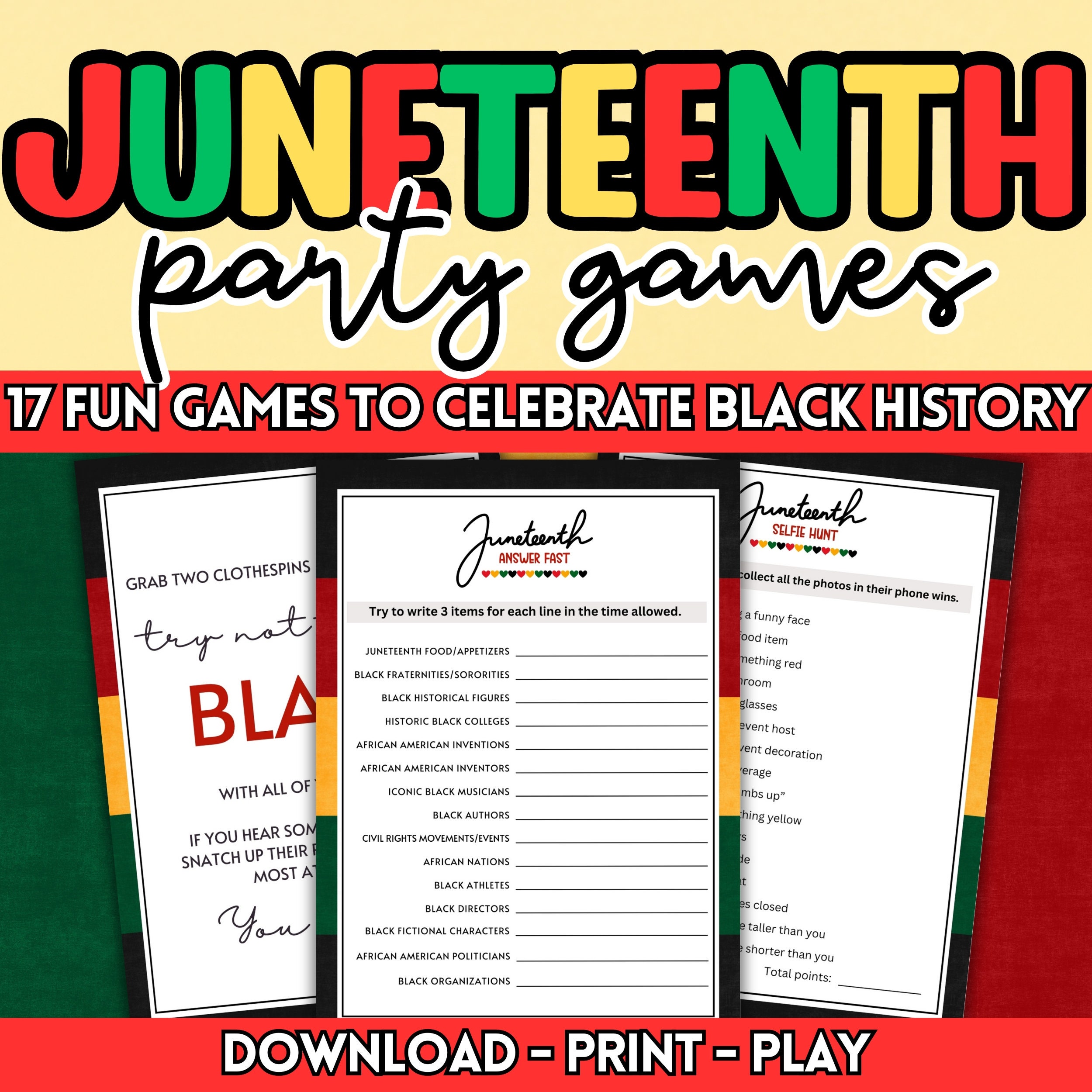 Juneteenth Games Bundle of Trivia Questions and Word Puzzle Activities ...
