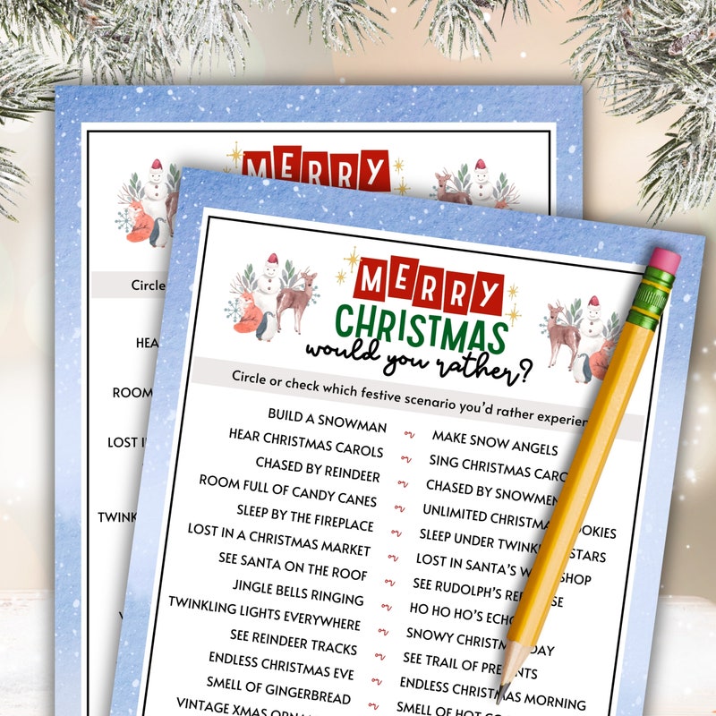 Funny Winter Would You Rather - Etsy