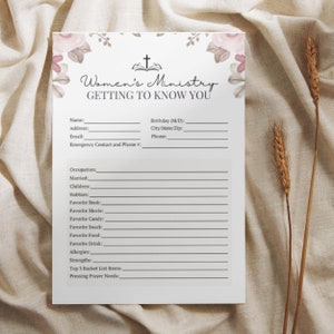 Women's Ministry Getting to Know You and All About Me Printable ...