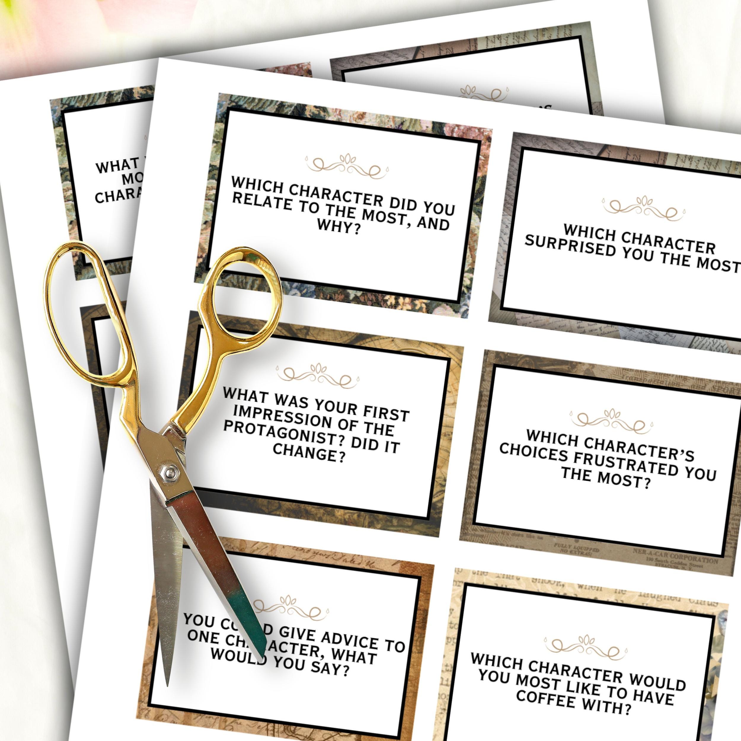 Book Club Discussion Cards: 88 Printable Conversation Starters (PDF) - Etsy