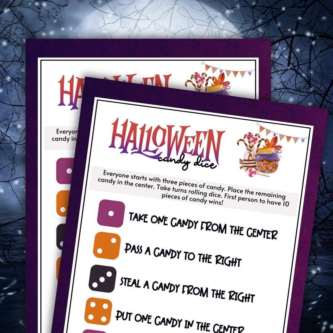 Halloween Candy Dice Party Game for Tweens Kids Adults Seniors ...