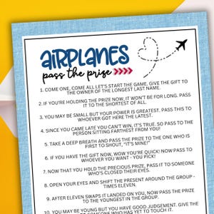Airplane Party Game: Pass the Prize Aviation Theme (PDF) - Etsy