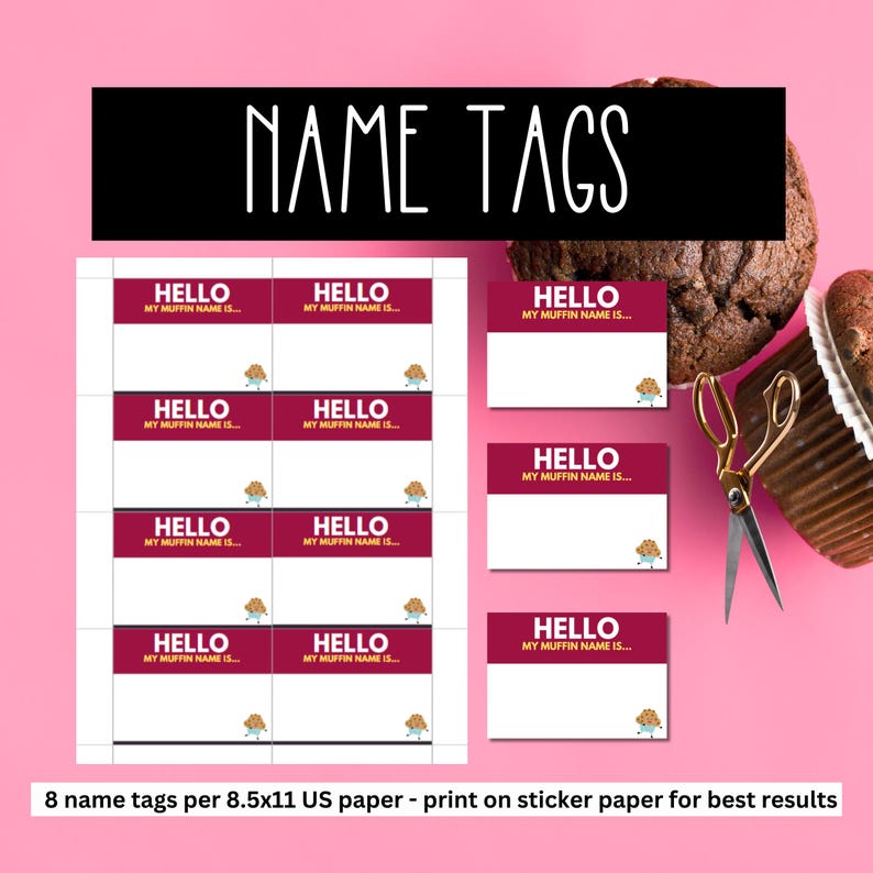 Muffin Name Generator Game: Birthday Party Activity (digital Download ...