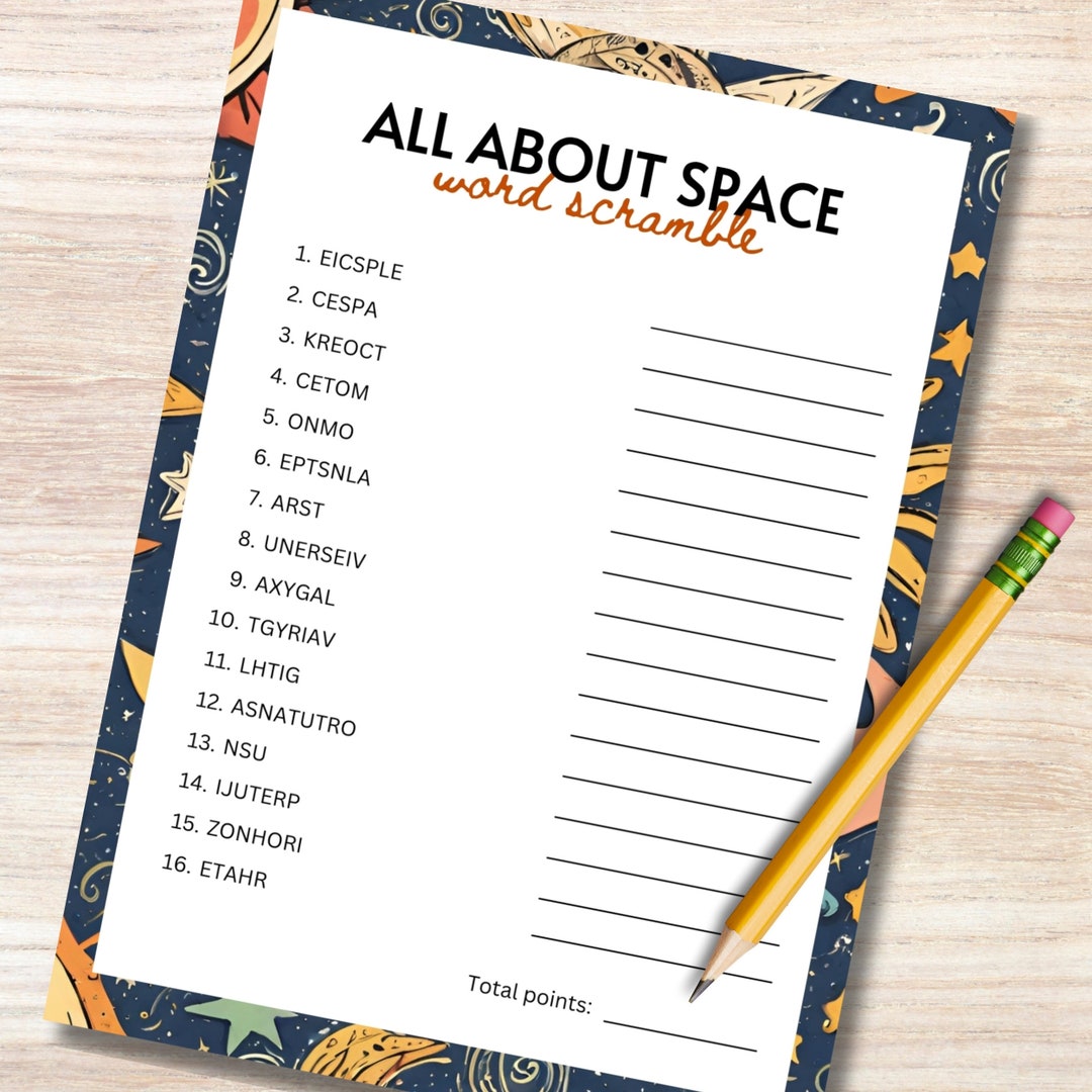 Solar Eclipse Word Scramble Viewing Party Activity for Kids Adults ...