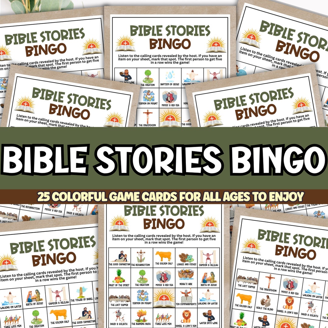 Bible Stories Bingo Game: Sunday School, VBS (digital Download) - Etsy