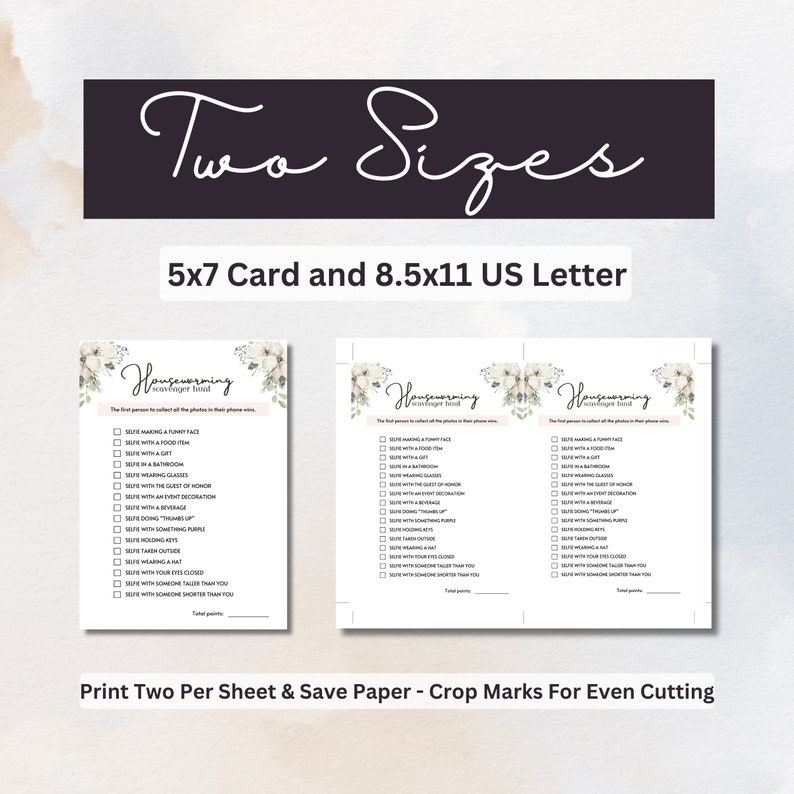 Housewarming Party Selfie Scavenger Hunt Hilarious Funny Mix and Mingle ...