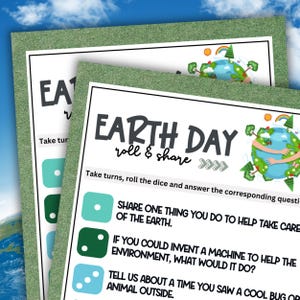 Earth Day Roll and Share Dice Game Getting to Know You Small Group ...