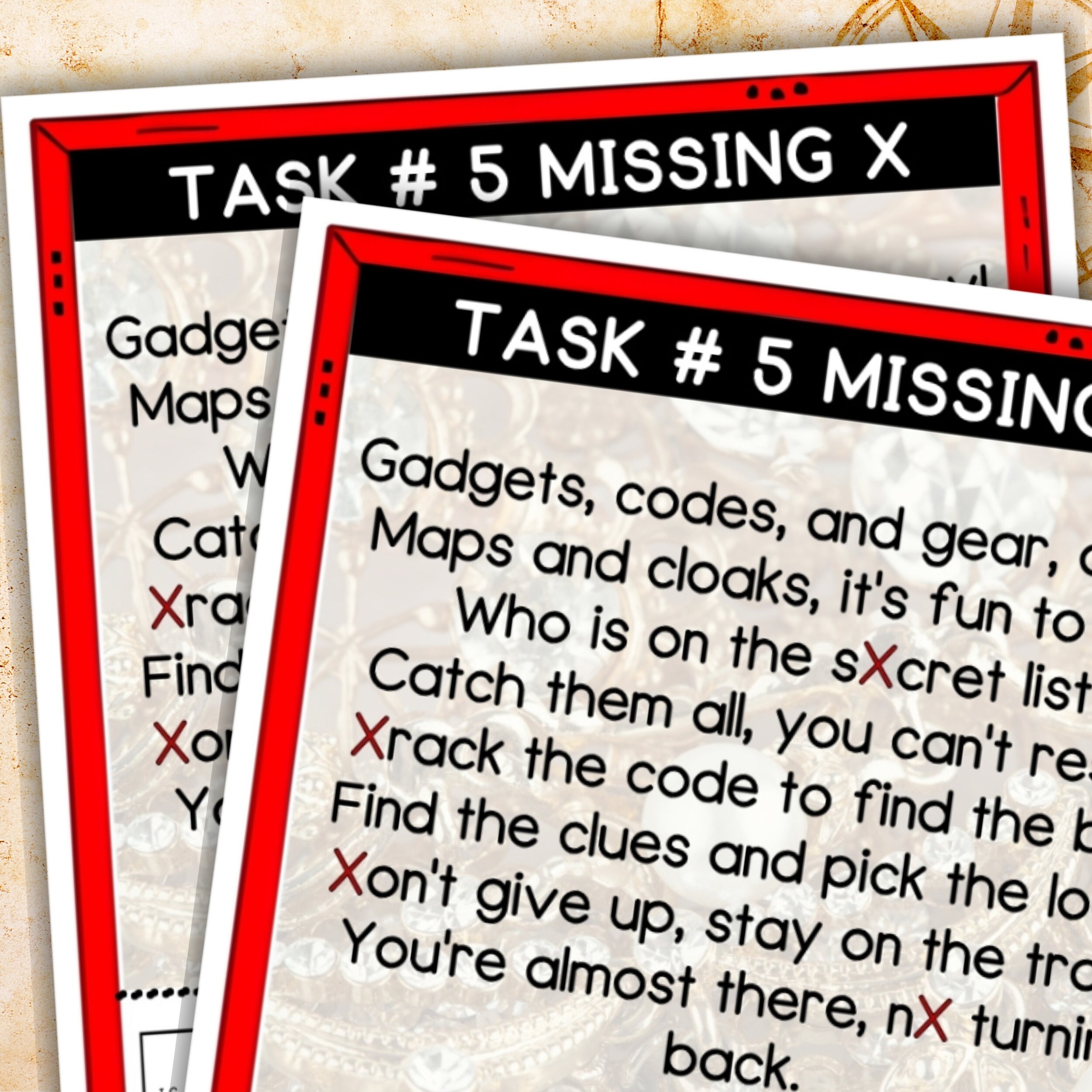 Kids Secret Agent Activity Escape Room Spy ID Decoder Investigation Kit ...